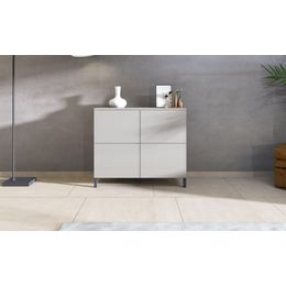 borchardt M&ouml;bel Kommode BORCHARDT M&Ouml;BEL, B:93cm H:80cm T:35cm, beige, Holzwerkstoff, Flur, Sideboards, "Haama, Sideboard mit Metallf&uuml;&szlig;en, Push-to-open-Technik,