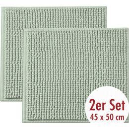 Badematte OTTO HOME, H:20mm, gr&uuml;n, Polyester, Badematten, "Vanessa Chenille Premium, Badvorleger, Badezimmer, Duschvorleger", Uni Farben, besonders