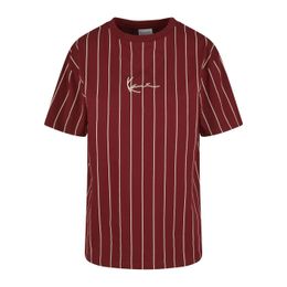 Karl Kani Damen T-Shirt "Karl Kani Small Signature Essential Pinstripe Os Tee", rot, Gr. S, gestreift, 100% Baumwolle, Shirts