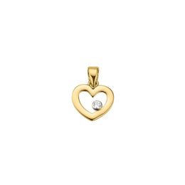 Firetti Damen Kettenanh&auml;nger &raquo;Schmuck Geschenk Gold 333 Halsschmuck Anh&auml;nger Herz&laquo; mit Zirkonia (synth.) Gelbgold 333, 0,59 g