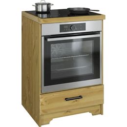 Herdumbauschrank Home Affaire, B:60cm H:88cm T:60cm, braun, Massivholz, Schr&auml;nke, "Meliss", aus massiver Kiefer, Breite 60 cm, Soft-Close-Funktion