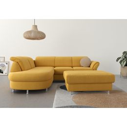 Sit & More Ecksofa SIT & MORE, B:250cm H:78cm T:212cm, gelb, Webstoff (100% Polyester);Struktur weich (90% Polyester, 10% Polyamid);Luxus-Micofaser Euphoria