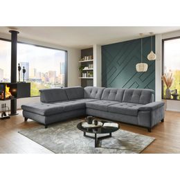 Ecksofa DIE PLANBAR, B:310cm H:85cm T:260cm, grau, 100% Polyester, Wohnzimmer, Sofas, "MP-IN18012 L-Form mit Kaltschaum-Polsterung",