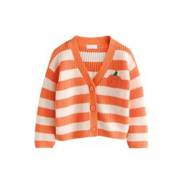 next Strickjacke 'Love Bug' M&auml;dchen Gr&ouml;&szlig;e 104 creme / schoko / grasgr&uuml;n / orange