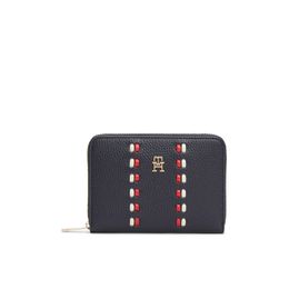 Tommy Hilfiger Damen Geldb&ouml;rse "TH ICON MED ZA CORP", blau, Lederimitat, Kleinlederwaren, Damen Geldbeutel, Portemonnaie mit farbigen Details