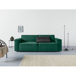Schlafsofa Home Affaire, B:245cm H:90cm T:102cm, gr&uuml;n, 100% Polyester, Jugendzimmer, Sofas, "Marva, B: 245 cm, Liegel. 152x190 cm", Schlaffunktion,