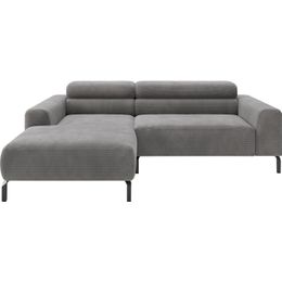Ecksofa Home Affaire, B:223cm H:71cm T:183cm, grau, 88% Polyester, 12% Polyacryl, Wohnzimmer, Sofas, "Ecksofa, L-Form, incl. Kopfteilverstellung,