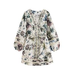 next Kleid Damen Gr&ouml;&szlig;e 32 ecru / opal / tanne / altrosa Sommerkleid