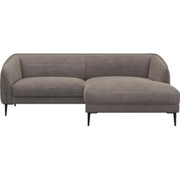 Ecksofa FLEXLUX, B:218cm H:74cm T:149cm, braun, 85% Polyester/15%Polyamide, Wohnzimmer, Sofas, "Belle Designsofa, bequem durch Kaltschaum im Sitz",