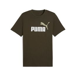 Puma Herren T-Shirt "GRAPHICS 2 COLOR NO 1 LOGO TEE", gr&uuml;n, Gr. S, unifarben, Jersey, Obermaterial: 100% Baumwolle, Shirts, Kurzarm, mit