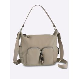 Heine Damen Umh&auml;ngetasche, beige, Viskosemischung, unifarben, Taschen