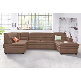 Sit & More Wohnlandschaft SIT & MORE, B:319cm H:89cm T:168cm, braun, Flachgewebe (100% Polyester);Luxus-Microfaser1 (100% Polyester);Luxus Microfaser2 (90%