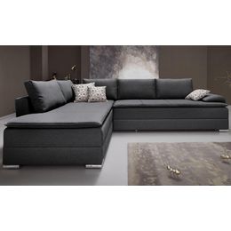 Ecksofa Home Affaire, B:324cm H:95cm T:218cm, grau, Struktur ( 100% Polyester);Luxus-Microfaser (100% Polyester), Wohnzimmer, Sofas, "Night & Day