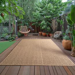 Ayyildiz Teppiche Outdoorteppich &raquo;TIMBER 1404, auch als L&auml;ufer und rund&laquo; rechteckig 5 mm H&ouml;he L&auml;ufer, Rund, In und Outdoor, Jute Sisal Optik, Wohnzimmer, Terasse beige 