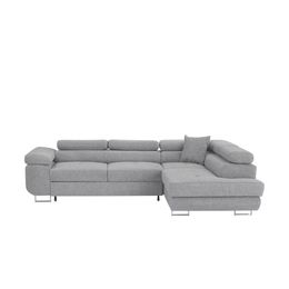 H&ouml;ffner Ecksofa mit Schlaffunktion Tereccia &brvbar; grau &brvbar; Ma&szlig;e (cm): B: 273 H: 73 T: 203.0
