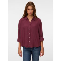 V&eacute;ro Moda VERO MODA Damen Langarmbluse "VMAURA LS SHIRT WVN NOOS"windsor wine, Gr. XL, unifarben, Web, Obermaterial: 100% Viskose, Blusen, Viskose, regular fit