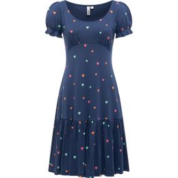 Ragwear Damen A-Linien-Kleid "Orise Print", bunt, Gr. S, Jersey, Material: 50% Baumwolle, 50% Modal, Kleider, Knielanges verspieltes Sommerkleid