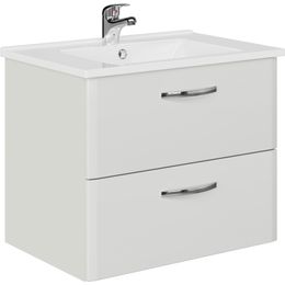 Waschtisch SAPHIR, B:65cm H:54cm T:45cm, wei&szlig;, Badezimmer, Waschtische, "Quickset 326, mit Keramikbecken, 65cm breit"