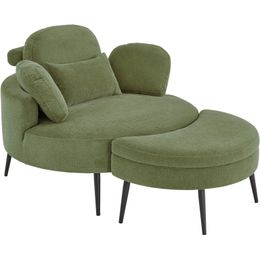 Loveseat OTTO HOME, B:110cm H:84cm T:110cm, gr&uuml;n, 95%Polyester, 5%Polyamide, Sessel, "Riko Sessel, B: 110 cm, Sitzh&ouml;he: 44 cm", XXL- Sessel, mit