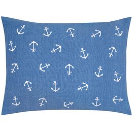 Dekokissen Pad, B:40cm L:30cm, blau, Baumwolle, Dekokissen_Sitzkissen_Kissenh&uuml;llen, "PIMP", Perfektes Zusammenspiel mit der Just Natural-Serie