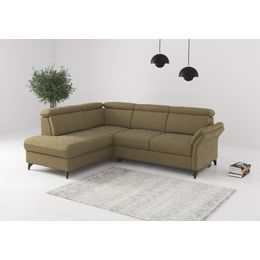 Sit & More Ecksofa SIT & MORE, B:247cm H:84cm T:193cm, braun, 100% Polyester, Wohnzimmer, Sofas, "Glendale, L-Form", inkl. Kopfteilverstellung, wahlweise mit