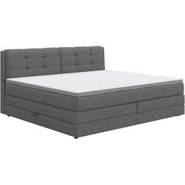 Boxspringbett COTTA, B:241cm L:215cm, grau, 100% POLYESTER (PES), Komplettbetten, "Fort II, in verschiedenen Breiten erh&auml;ltlich - auch als