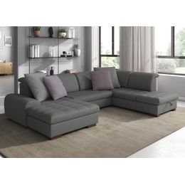 Sit & More Wohnlandschaft SIT & MORE, B:329cm T:224cm, grau, Luxus-Microfaser ALTARA NUBUCK (100% Polyester);Soft clean (98% Polyester, 2% Polyamid);Struktur