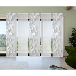 Schiebegardine Vision S, B:60cm H:260cm, wei&szlig;, Polyester, Wohnzimmer, Gardinen, "RIXA", Schiebevorhang,Bambusoptik,Digitaldruck,SET