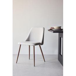 Esszimmerstuhl VENTURE HOME, B:48cm H:83cm, wei&szlig;, Polyester, Polyurethan, Stahl, St&uuml;hle, Polsterstuhl, Stoffbezug, Stahlbeine, schlicht, modern