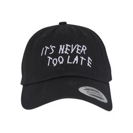 MisterTee Herren Snapback Cap "MisterTee Never Too Late Dad Cap", schwarz, 100% Baumwolle, Caps