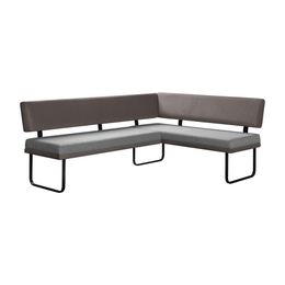 Eckbank OTTO HOME, B:214cm H:87cm T:164cm, grau, Holzwerkstoff, Massivholz, Metall, Polyester, Esszimmer, Sitzb&auml;nke, "Gabi Esszimmerbank, Bank,