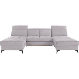 Wohnlandschaft OTTO HOME, B:296cm H:83cm T:173cm, silber, Webstoff (100% Polyester);Luxus-Microfaser Paris (90% Polyester/10% Polyamid);Struktur fein