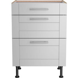 Unterschrank Optifit, B:60cm H:87cm T:58,4cm, grau, K&uuml;che, Schr&auml;nke, "Ahus", Breite 60 cm