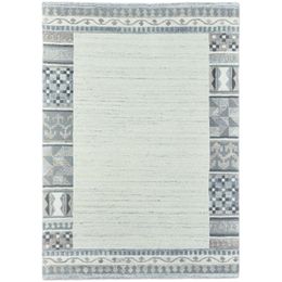 Wollteppich Theko, B:60cm H:15mm L:90cm, beige, Wolle, Wohnzimmer, Teppiche, "Nakarta 6030, handgekn&uuml;pft", reine Wolle, meliert, mit Bord&uuml;re,