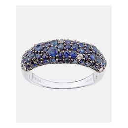 Diamant L'&eacute;ternel Eternity-Ring aus 375 Wei&szlig;gold mit Diamant mit Saphir | Gr.: 54