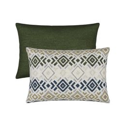 Erwin M&uuml;ller Erwin M&uuml;ller Jacquard Kissenh&uuml;lle 2er-Pack York in gr&uuml;n | Gr.: 50 x 50 cm
