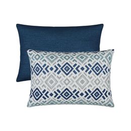 Erwin M&uuml;ller Erwin M&uuml;ller Jacquard Kissenh&uuml;lle 2er-Pack York in dunkelblau | Gr.: 40 x 40 cm