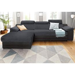 Sit & More sit&more Ecksofa &raquo;Xenia L-Form&laquo; wahlweise mit Schlaffunktion schwarz Luxus-Microfaser ALTARA NUBUCK (100% Polyester) / Struktur (100% Polyester);Luxus