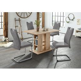 Essgruppe Hela, grau, Sitzm&ouml;bel-Sets, "ALINA G", bestehend aus einem Tisch und 4 St&uuml;hlen
