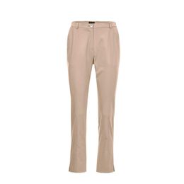 GOLDNER Damen Stoffhose "Kurzgr&ouml;&szlig;e Sportive Hose Carla aus trageangenehmen Satin", beige, Gr. 27, Obermaterial: 64% Baumwolle CO. 33% Polyester PES.