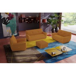 Polstergarnitur Egoitaliano, H:85cm T:90cm, gelb, Sitzm&ouml;bel-Sets, "Yuki, extravagantes Design und h&ouml;chster Sitzkomfort, tolle Details", Set,