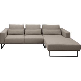 Ecksofa Musterring, B:292cm H:88cm T:185cm, beige, 100% Polyester, Wohnzimmer, Sofas, "JustB PM100", Mit schwarzen Metallkufen und 292 cm Breite - 6