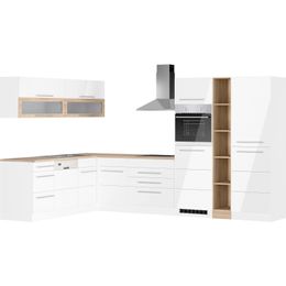 Winkelk&uuml;che KOCHSTATION, B:220cm H:200cm T:340cm, wei&szlig;, Komplettk&uuml;chen-Sets, "KS-Wien", Stellbreite 220 x 340 cm, wahlweise mit E-Ger&auml;ten