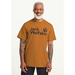 Jack Wolfskin Herren T-Shirt "BRAND T M", braun, Gr. M, Obermaterial: 100% BAUMWOLLE, Shirts, T-Shirt aus Bio-Baumwolle, hoher Tragekomfort, gro&szlig;er