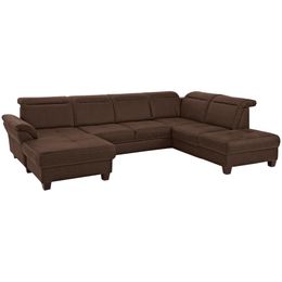 Wohnlandschaft OTTO HOME, B:342cm H:104cm T:235cm, braun, Struktur (100% Polyester);Luxus-Microfaser Lederoptik (100% Polyester);Luxus-Microfaser