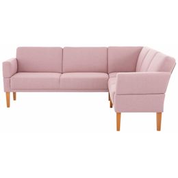 Eckbank OTTO HOME, B:255cm H:98cm T:210cm, rosa, Strukturstoff (Zusammensetzung: 100% Polyester), Esszimmer, Sitzb&auml;nke, "Fehmarn", wahlweise langer