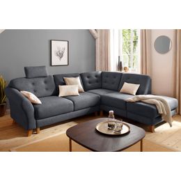 Ecksofa OTTO HOME, B:260cm H:89cm T:90cm, grau, Struktur weich ( 97% Polyester, 3% Baumwolle);Luxus-Microfaser ALTARA NUBUCK (100%