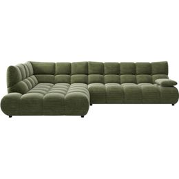 Ecksofa Home Affaire, B:324cm H:85cm T:211cm, gr&uuml;n, 100% Polyester, Wohnzimmer, Sofas, "Cozy Bubble, mit klappbarer Armlehne, Breite 324 cm", mit