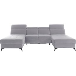 Wohnlandschaft OTTO HOME, B:296cm H:83cm T:173cm, grau, Webstoff (100% Polyester);Luxus-Microfaser Paris (90% Polyester/10% Polyamid);Struktur fein