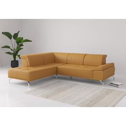 Ecksofa OTTO HOME, B:274cm H:81cm T:235cm, gelb, Wohnzimmer, Sofas, "Caluna", Inkl.Sitztiefenverstellung, wahlweise mit Kopf- und Armteilverstellung